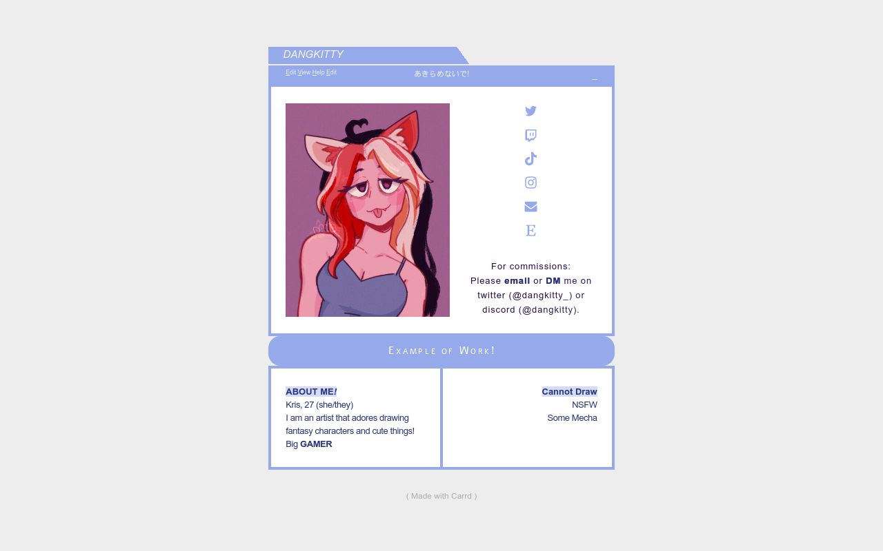 DANGkitty's Carrd